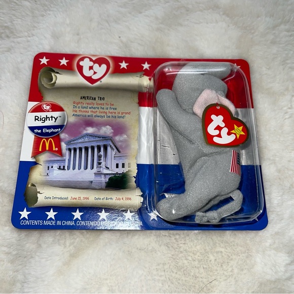 Ty | Toys | Ty Beanie Baby Righty The Elephant | Poshmark